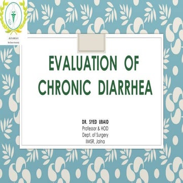 Evaluation of diarrhea.pptx dr syed obaid | PPTX