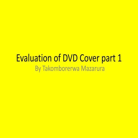 Evaluation Of Dvd Cover | PPT