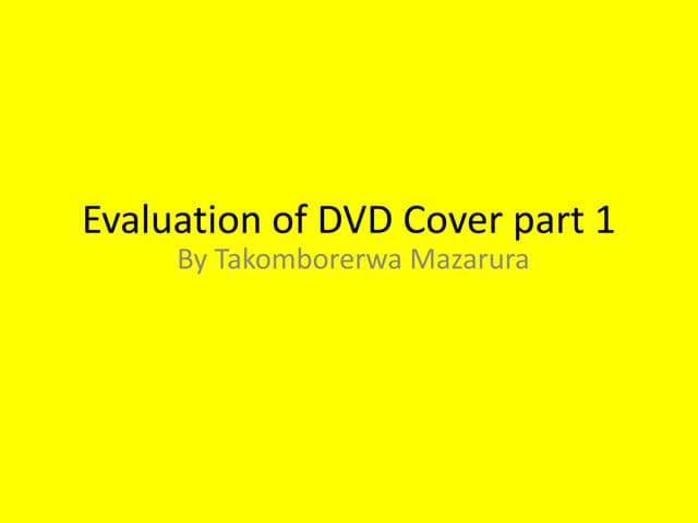 Media dvd cover analysis | PPTX