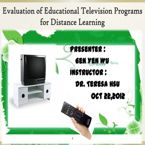 Evaluation of educational television programs v4.1 | PPTX