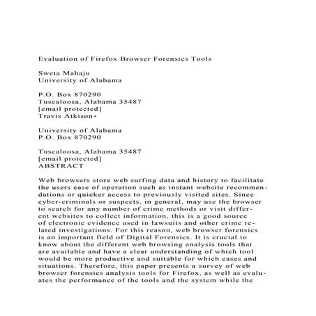 Experimental Analysis of Web Browser Sessions Using Live Forensics Method | PDF