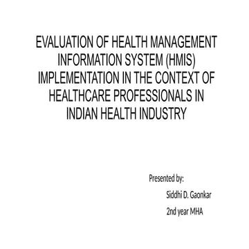 EVALUATION OF HEALTH MANAGEMENT INFORMATION SYSTEM (HMIS 1.pptx