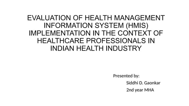 Primary Health Care Information System Presentation.pptx | Healthcare Industry | Industries