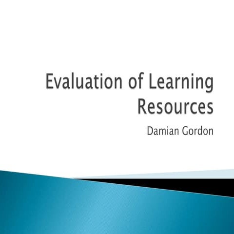 Evaluation of learning resources | PPTX