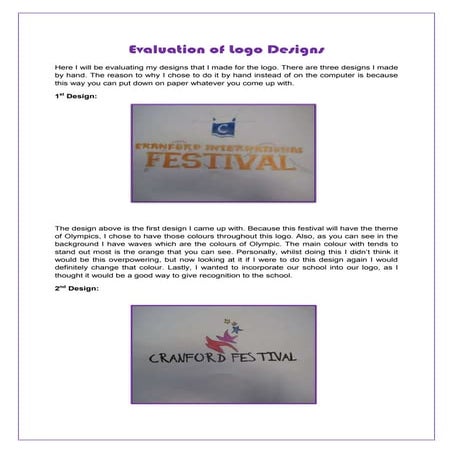 Evaluation of Logo Designs | DOCX