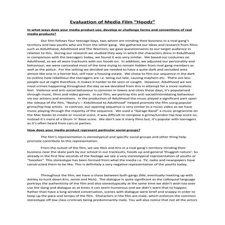 Evaluation Of Media Film | DOC