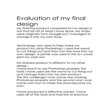 Evaluation of my final design | PDF