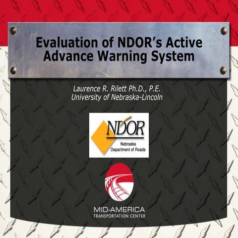 NDOR Research Conference: Dr. Rilett | PPT