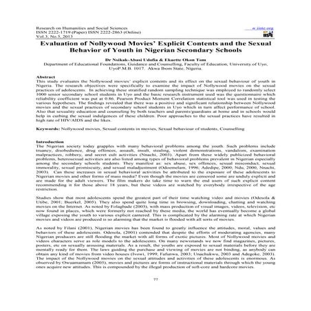 Evaluation of nollywood movies’ explicit contents and the sexual ...