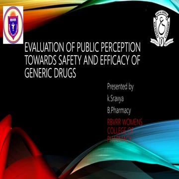 Evaluation of public perception towards safety and efficacy | PPTX