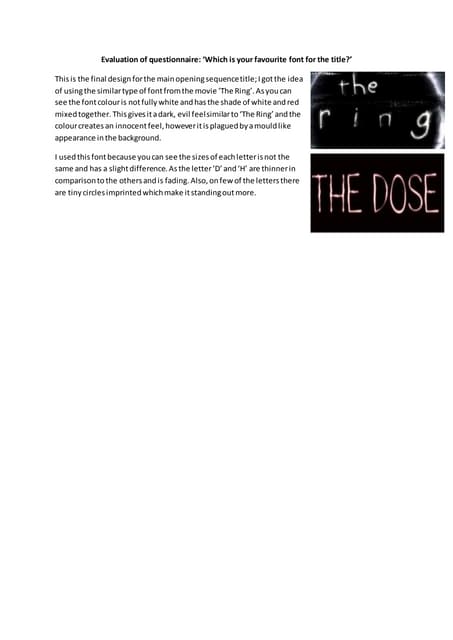 Questionnaire analysis font | PDF