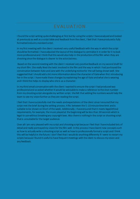 Evaluation for script | PDF