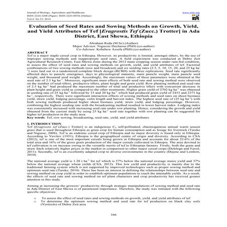 Evaluation of seed rates and sowing methods on growth | PDF