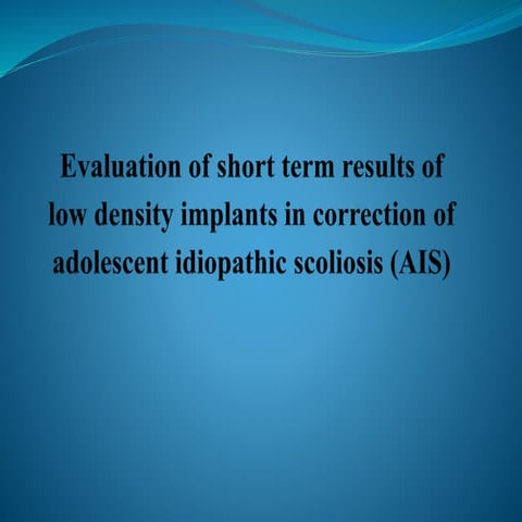 Evaluation of short term results of low density.pptx