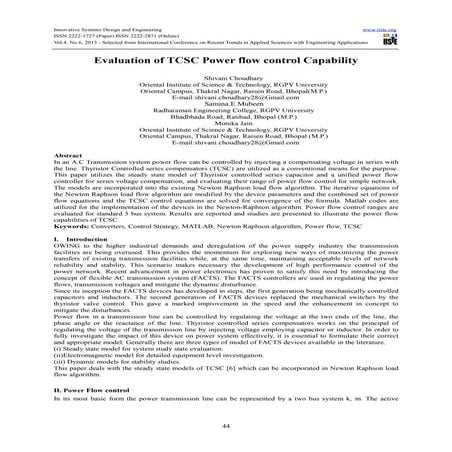Evaluation of tcsc power flow control capability | PDF