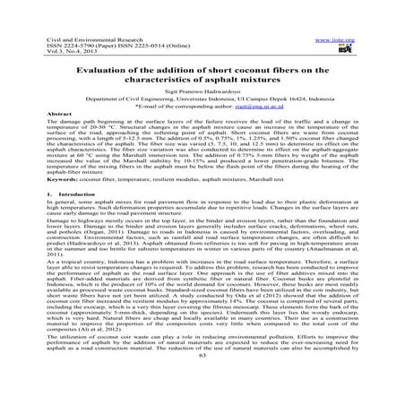 Evaluation of the addition of short coconut fibers on the ...