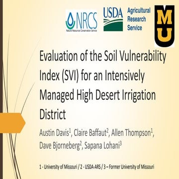 Evaluation of the soil vulnerability index (svi) | PPTX
