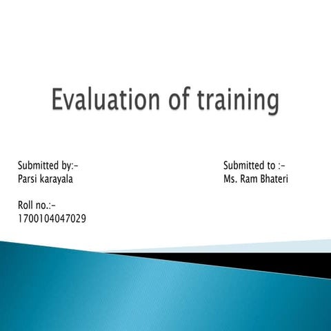 Evaluation of training | PPT