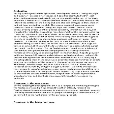 learning aim D unit 6 (media campaigns) | DOCX