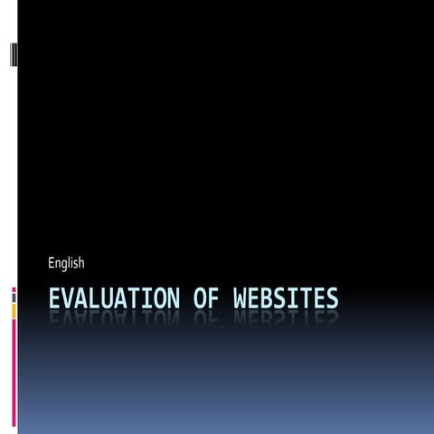 Evaluation of websites | PPT