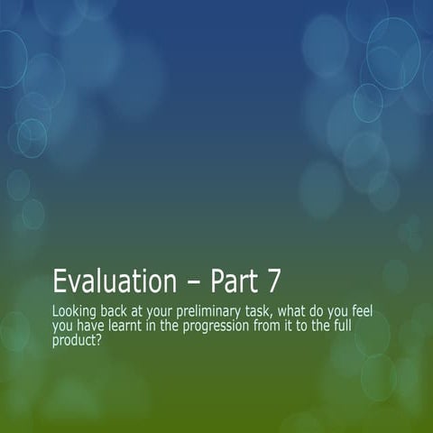 Evaluation – part 7 | PPTX