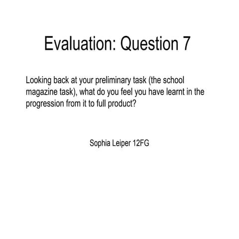 Evaluation q7 | PPT
