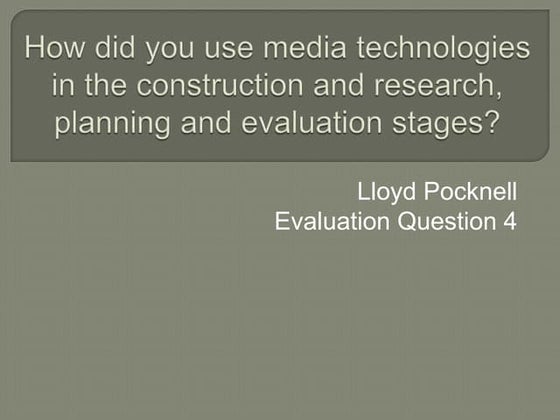 Evaluation 4 | PPT