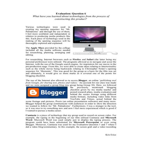 Evaluation question6 | PDF