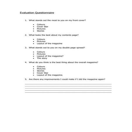 Evaluation questionnaire | DOC