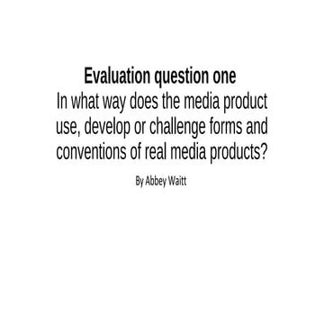 Evaluation question one abbey | ODP