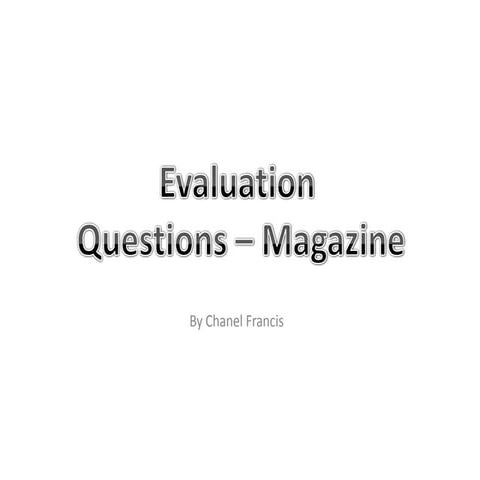 Magazine Evaluation Presentation | PPTX