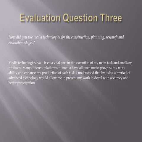 Evaluation question three | PPTX