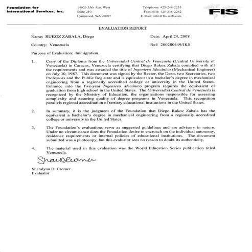 Evaluation Report Mechanical Engineer | PDF