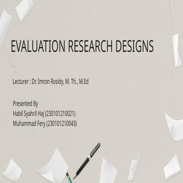 Evaluation Research Design educational new | PPTX