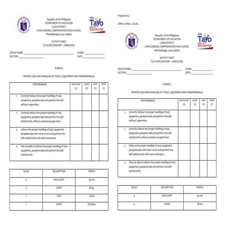 EVALUATION RUBRICS 4th qtr.docx