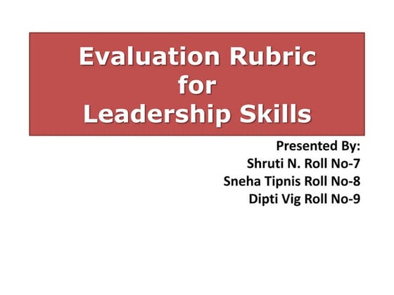 Rubric for group activity (1) | PPT