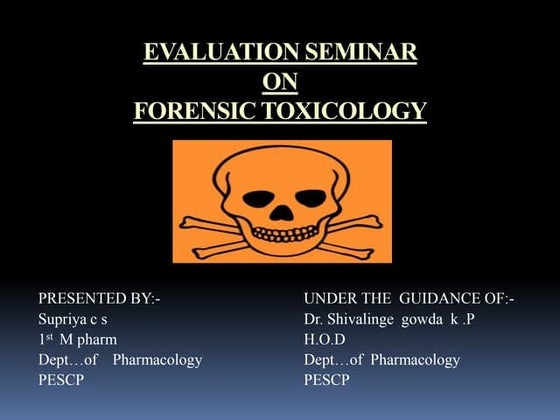 Forensic toxicology (student version) | PPT