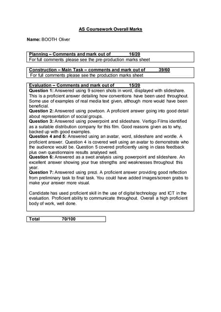 Overall Feedback Sheet | PDF