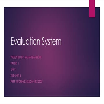 Evaluation System Peer Tutoring 13 2 25 Pptx