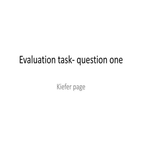 Evaluation task question one finished | PPT