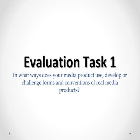 Evaluation task 1 | PPT