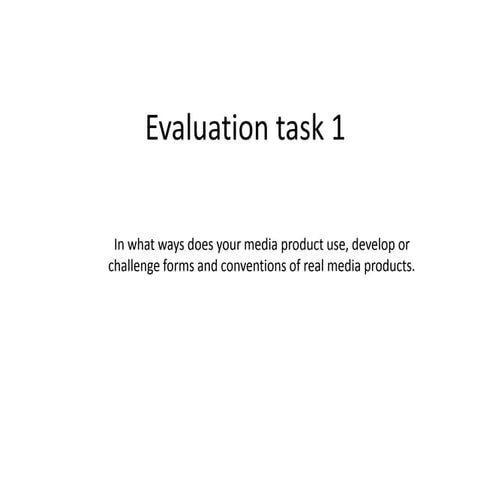 Evaluation task 1 | PPT