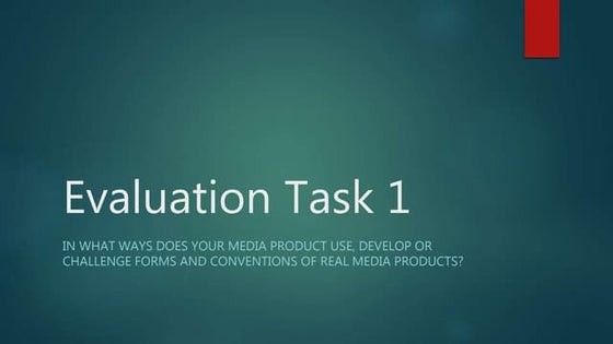 Evaluation Q1 - Millie Tapner | PPT