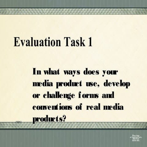 Evaluation task 1.2 | PPT | Design | Fine Art