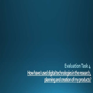 Evaluation task 4 | PPTX | Cameras and Camcorders | Consumer Electronics