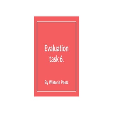 Evaluation task 6. | PPT