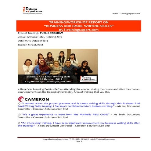 Corporate Email Writing Workshop | PDF