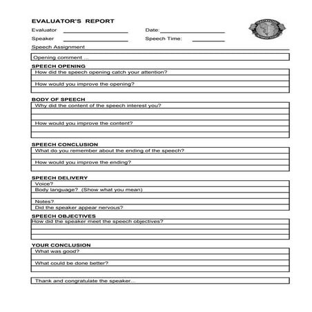 Evaluation Worksheet | PDF