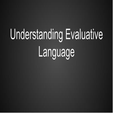 evaluative language concepts and examples | PPT