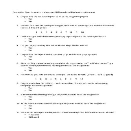 Evaluative questionnaire | PDF